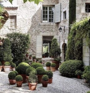Elements of a European Courtyard Garden - on lakeshore drive