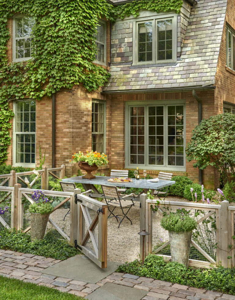 Elements of a European Courtyard Garden - on lakeshore drive